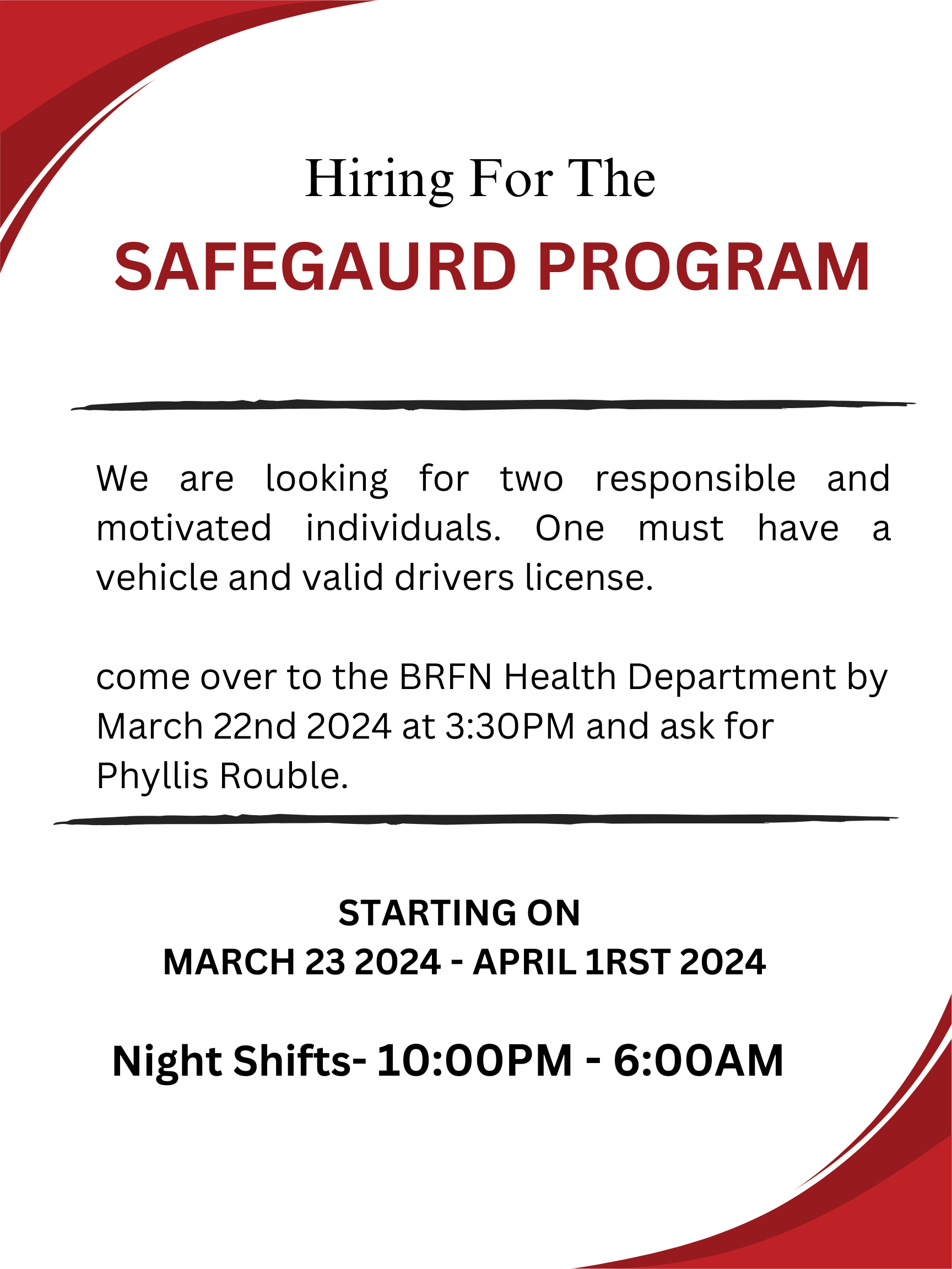 SAFEGAURD PROGRAM - Blueberry River First Nations
